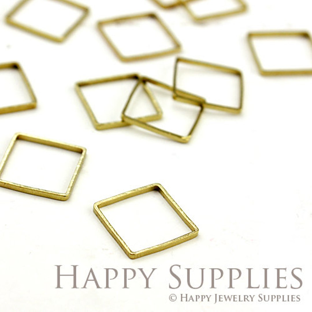 20pcs 12x12mm Raw Brass Square Charms / Pendant Connectorzg145 - Etsy