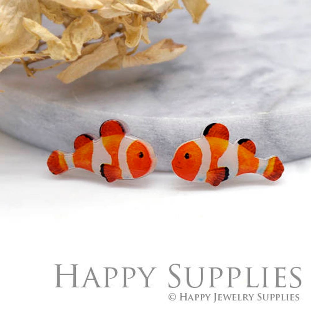 Acrylic Earrings Charms , Nimo Fish Acrylic Resin Charms , Resin ...