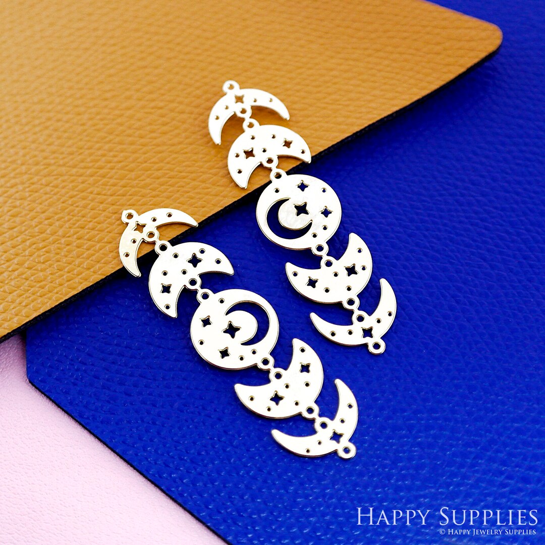 Stainless Steel Charms, Moon Phase Pendants, Steel Findings, Necklace ...