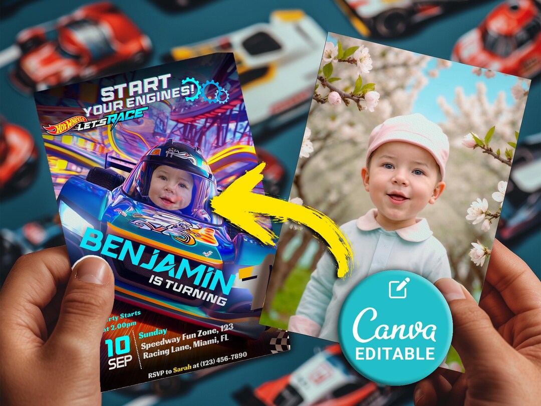 Personalized Race Car Birthday Invitation | Grand Prix Racing Party ...