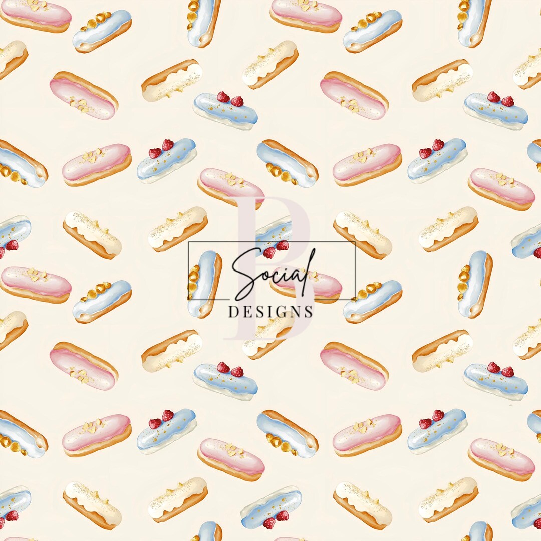 Eclairs Seamless Design Eclairs Seamless Repeat Pattern , Digital ...