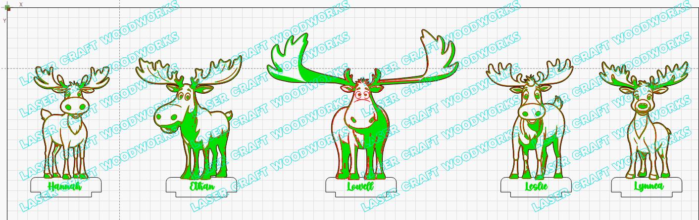 Personalized Moose Family SVG, Laser Cut File - Etsy