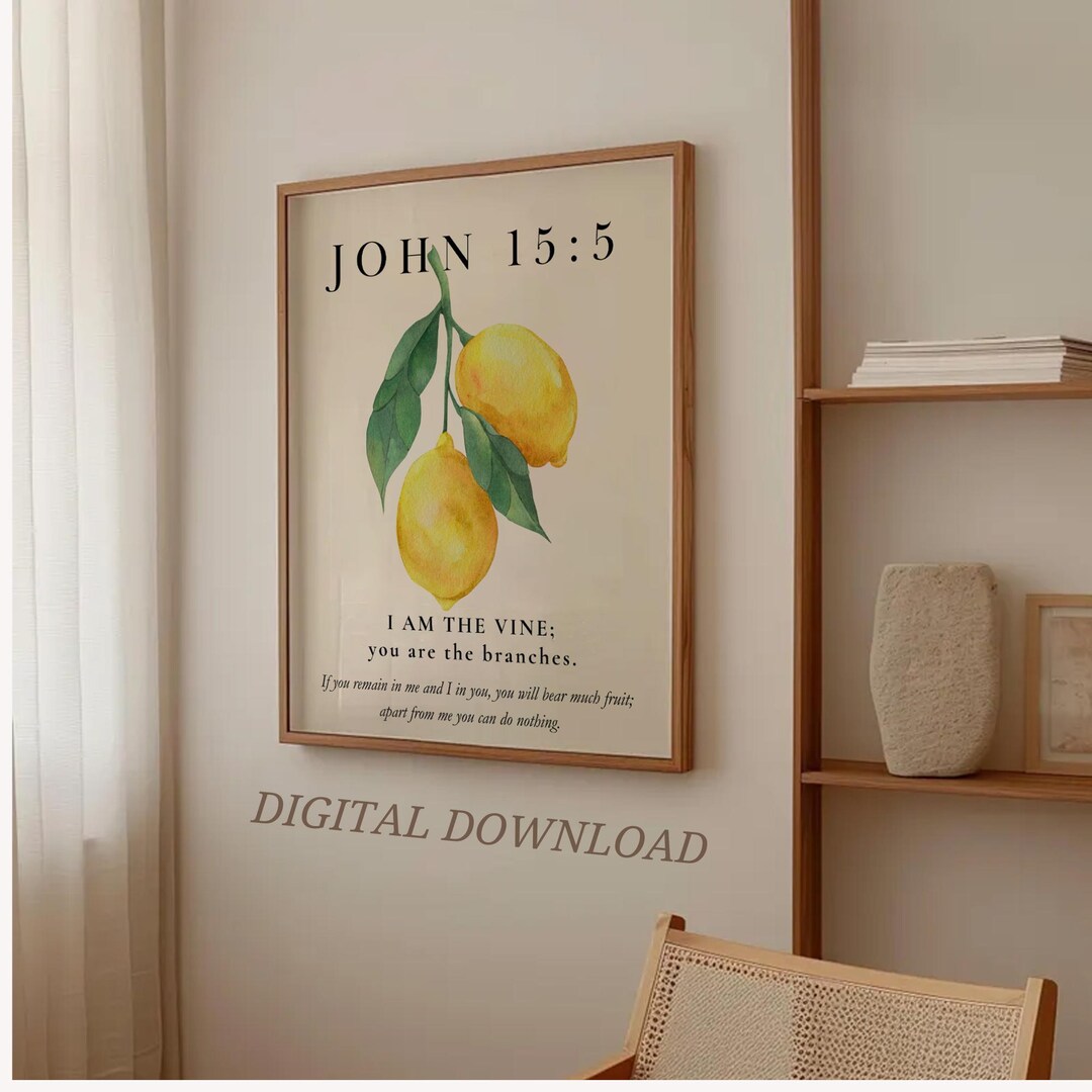 JOHN 15:5 Modern Bible Verse Wall Art | Christian Wall Art | Bible ...