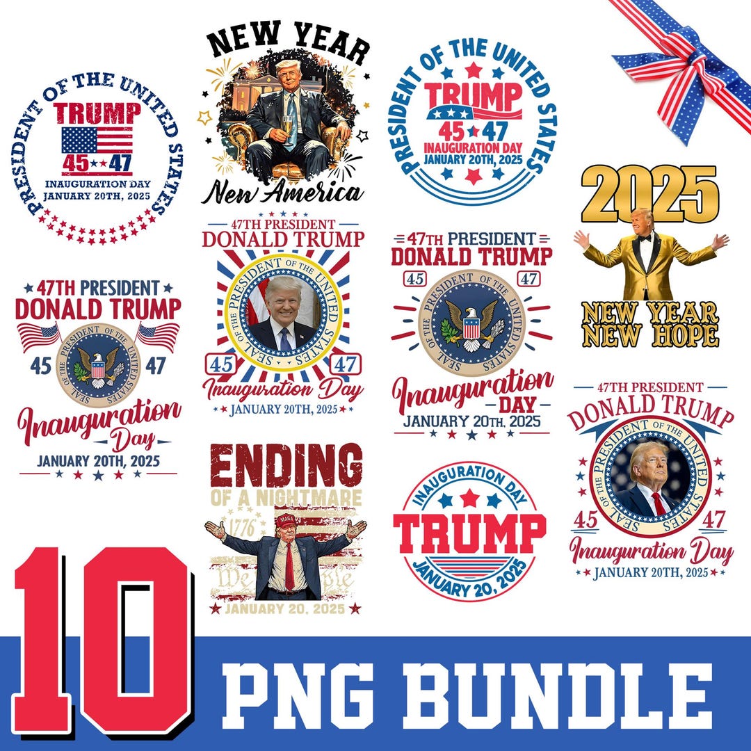 Bundle 10 Pngs Donald Trump Inauguration Day 2025 Digital Download ...