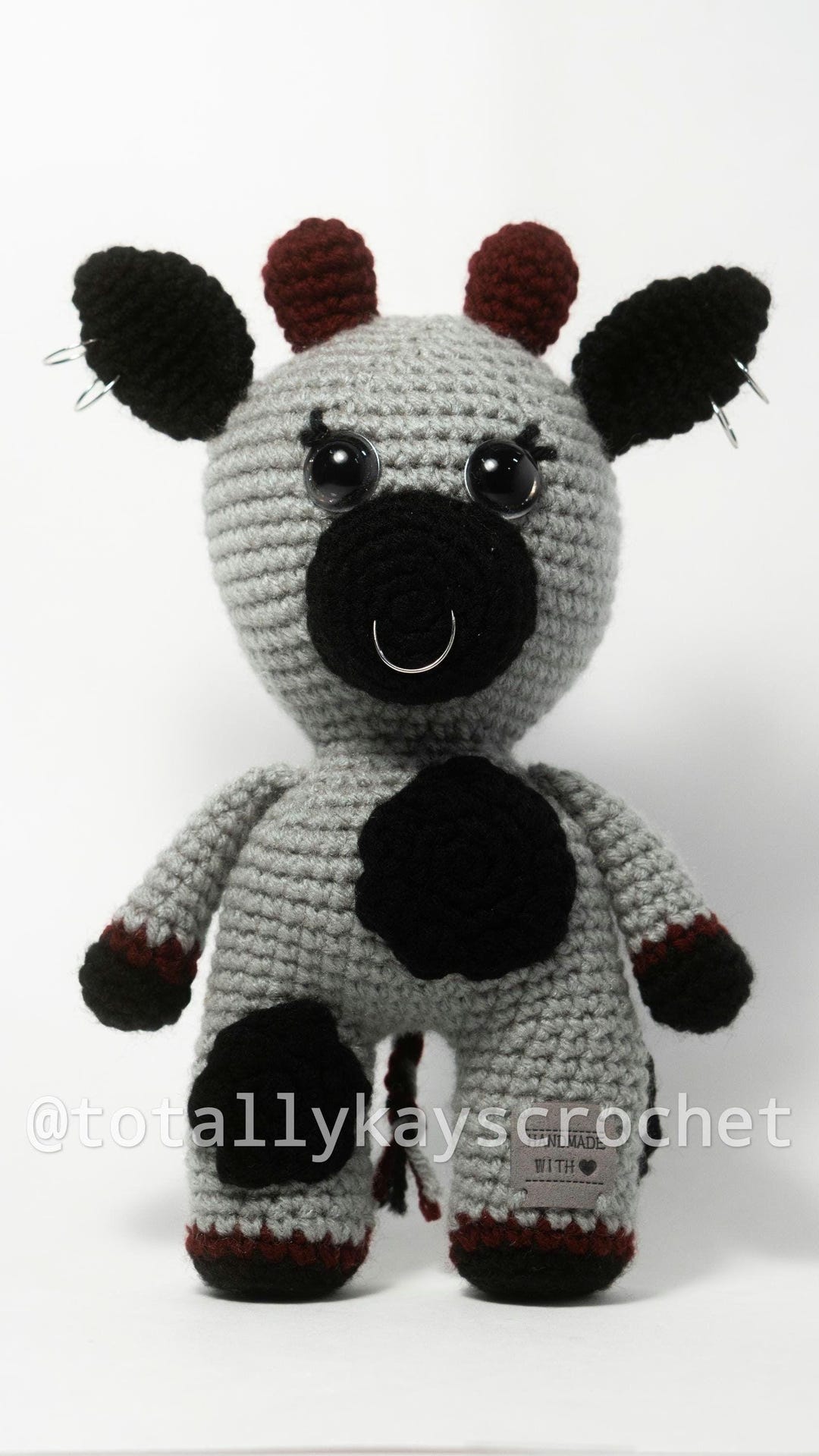 Crochet Punk Themed Cow Plushie - Etsy