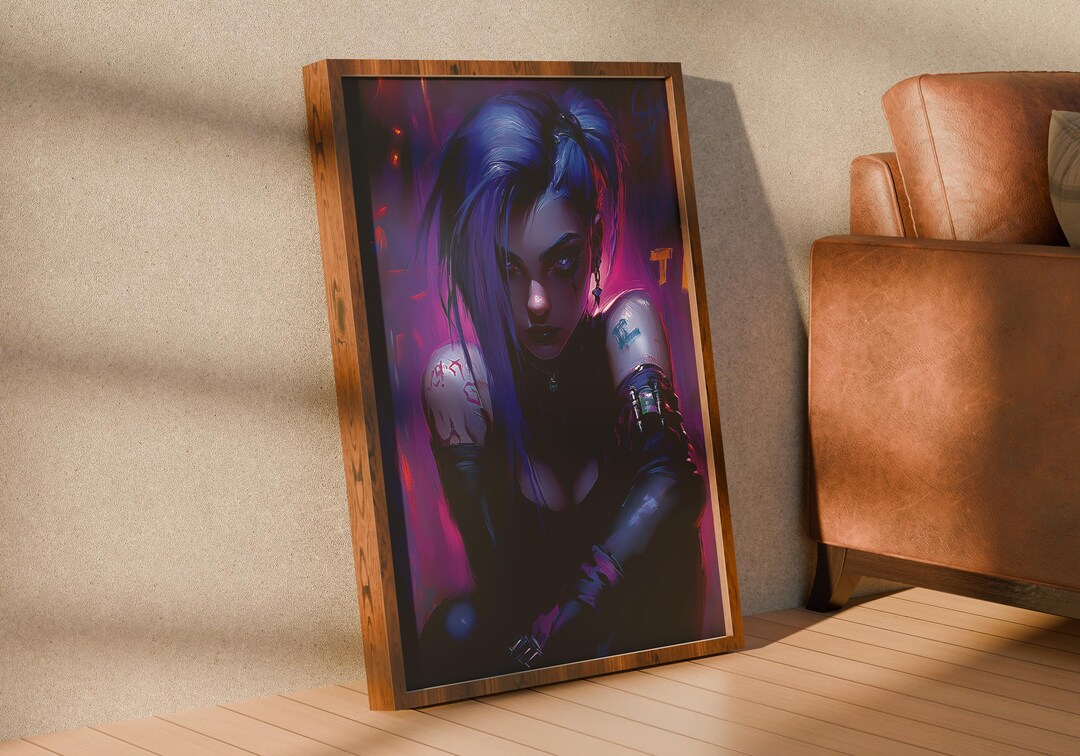 Jinx Arcane Vertical Poster Digital, Neon Art, Game Room Decor, Wall ...