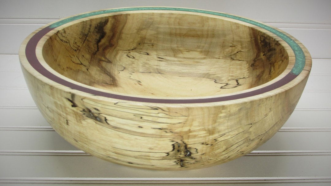 Spalted Maple With Red and Green Epoxy Inlay - Etsy