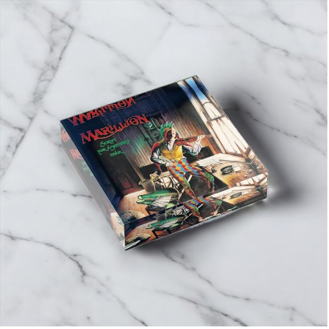 Marillion Script for A Jester is Tears Acrylic Block Room Pad Desk ...