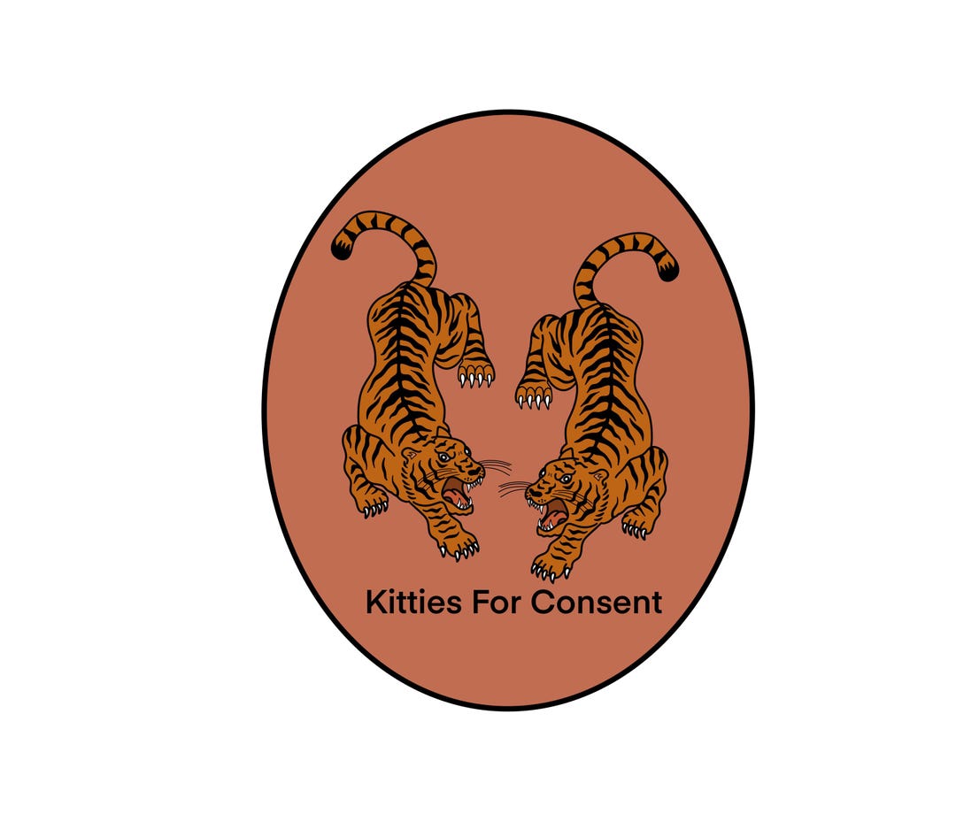 Kitties for Consent Sticker. Tigers. Art Sticker. Consent Art. - Etsy