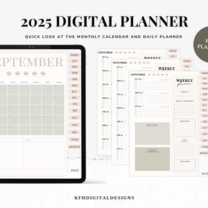 2025 Minimalist Monthly Digital Planner,weekly & Self Care,goodnotes ...