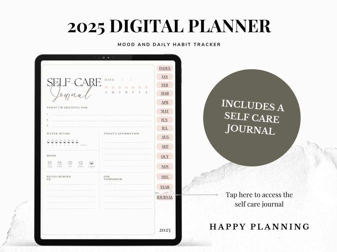 2025 Minimalist Monthly Digital Planner,weekly & Self Care,goodnotes ...