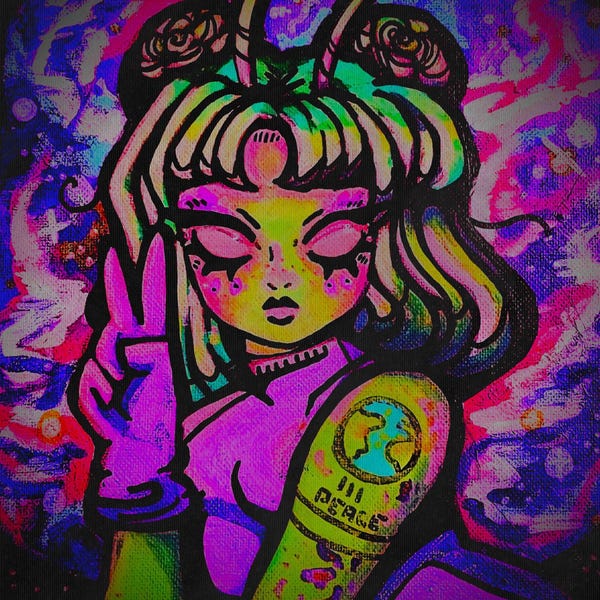 Alien Girl Art Print - Etsy
