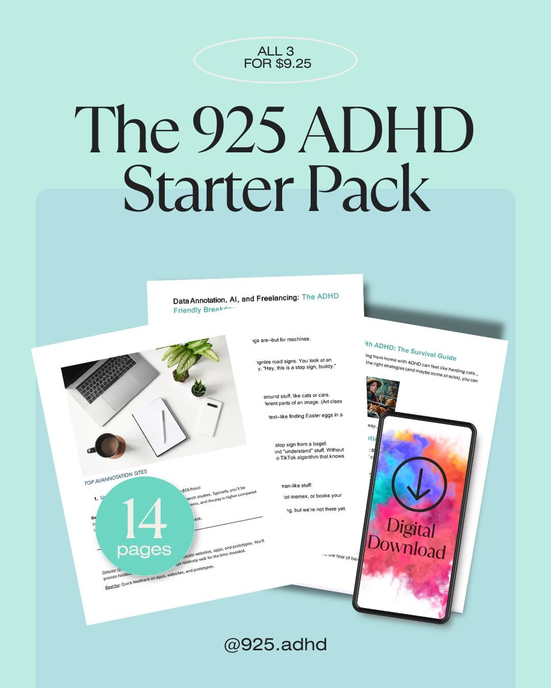 925 ADHD Starter Pack: Adhd-friendly Tips & Top Beginner AI Jobs for 9. ...