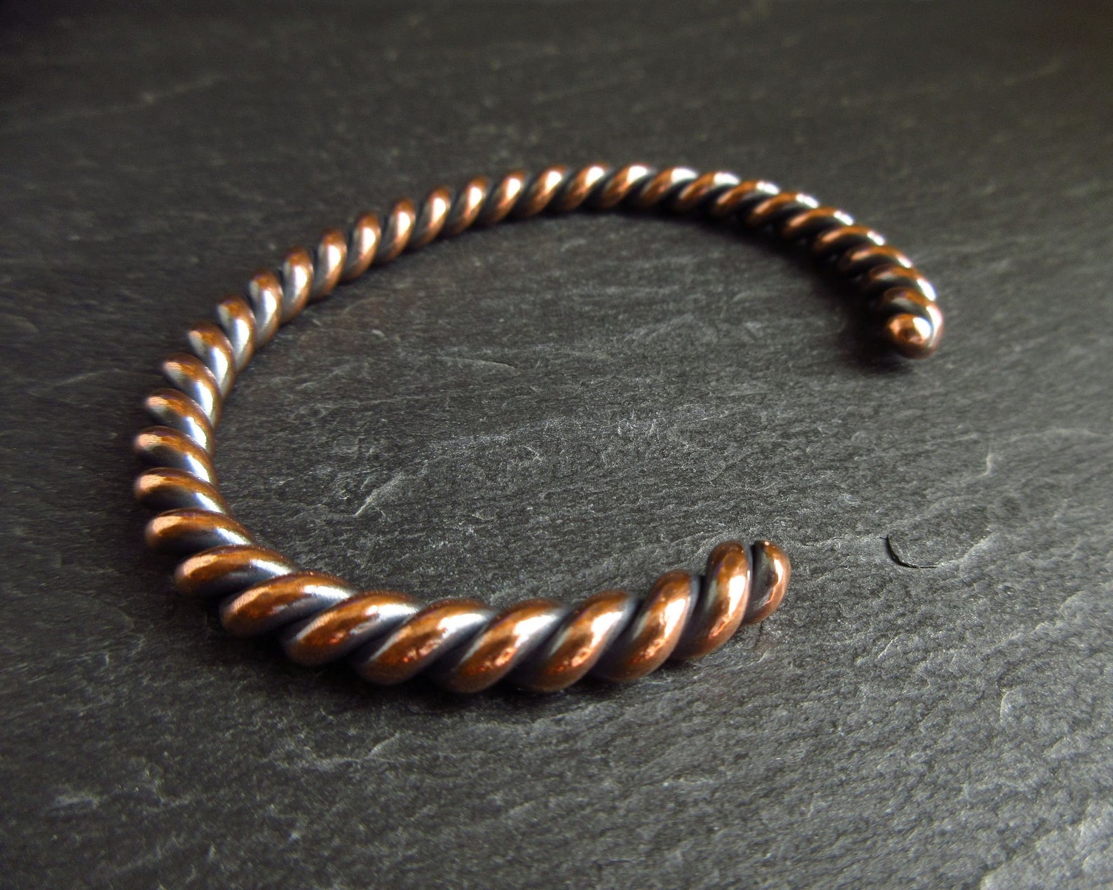 Copper Twisted Wire Cuff Bracelet for Men and Women Open - Etsy