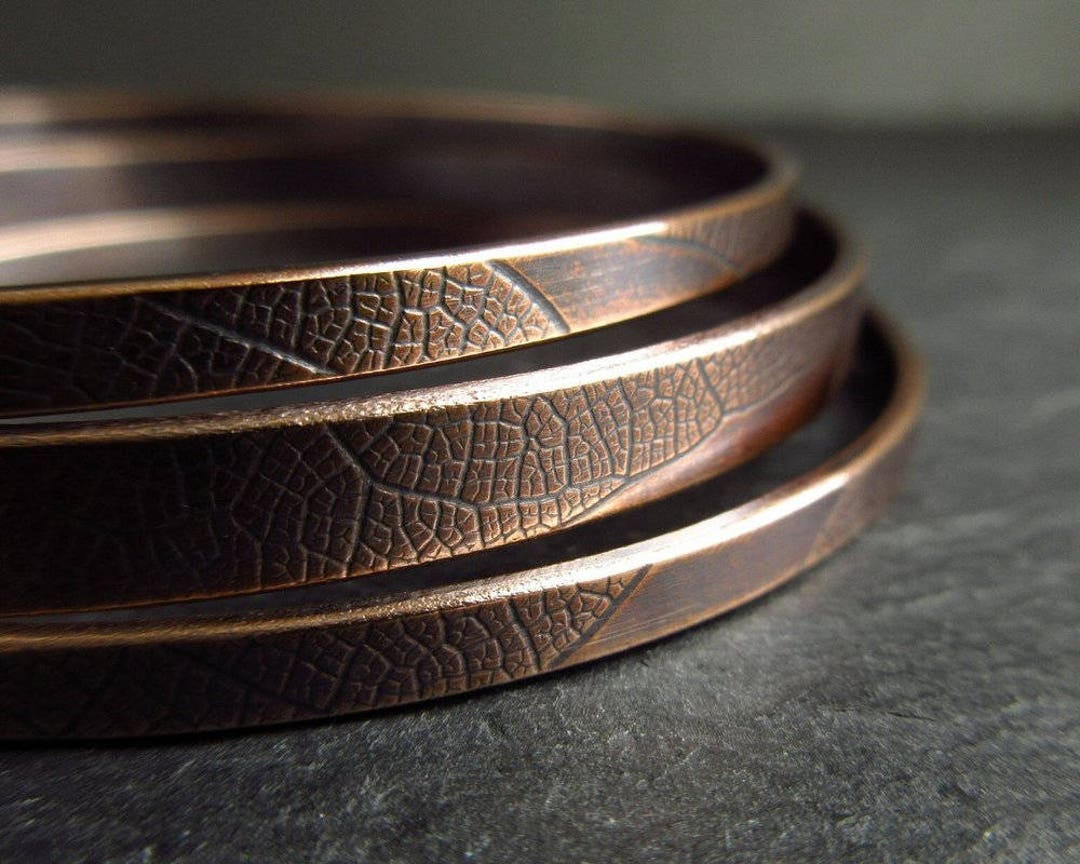 Bronze Bangles Set for Women, Wedding Anniversary Gift for Wife, Set of ...