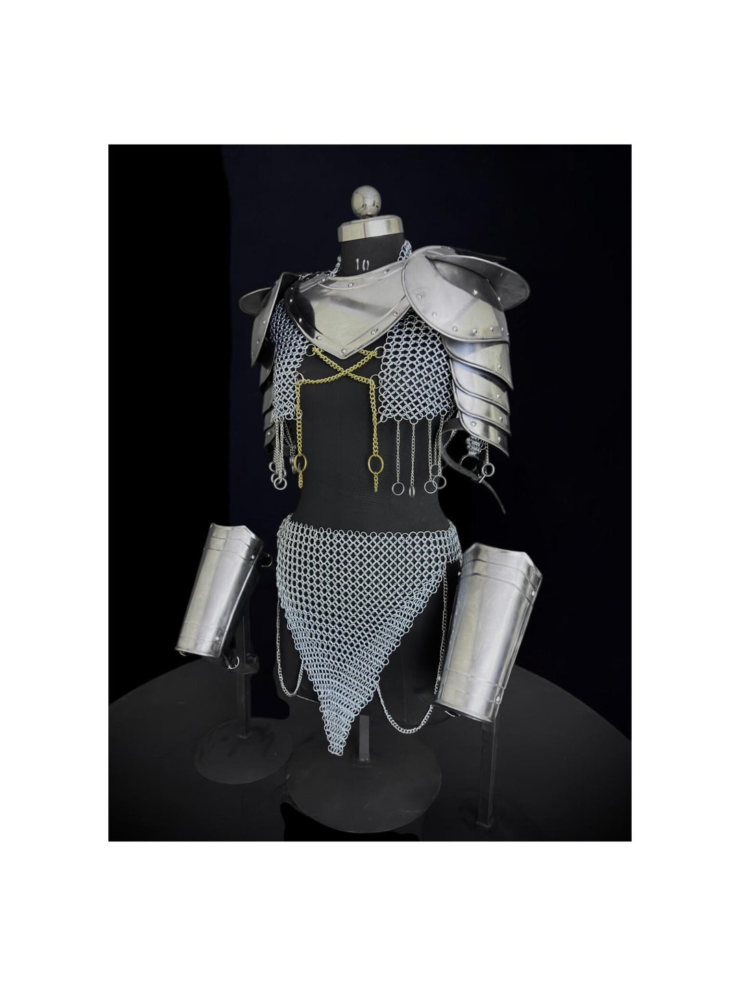 Medieval Brave Lady Gorget Pauldron Bracer Armor,chainmail Armor ...