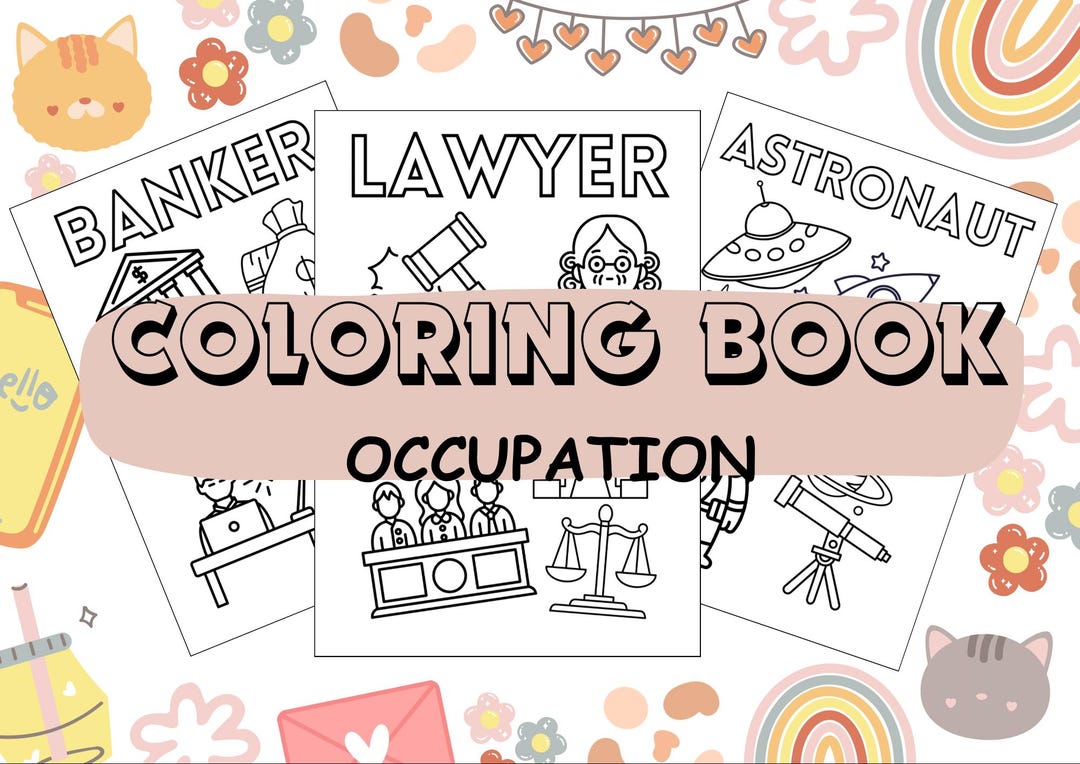 Coloring Book Occupation 6 Pages A4 Printable - Etsy