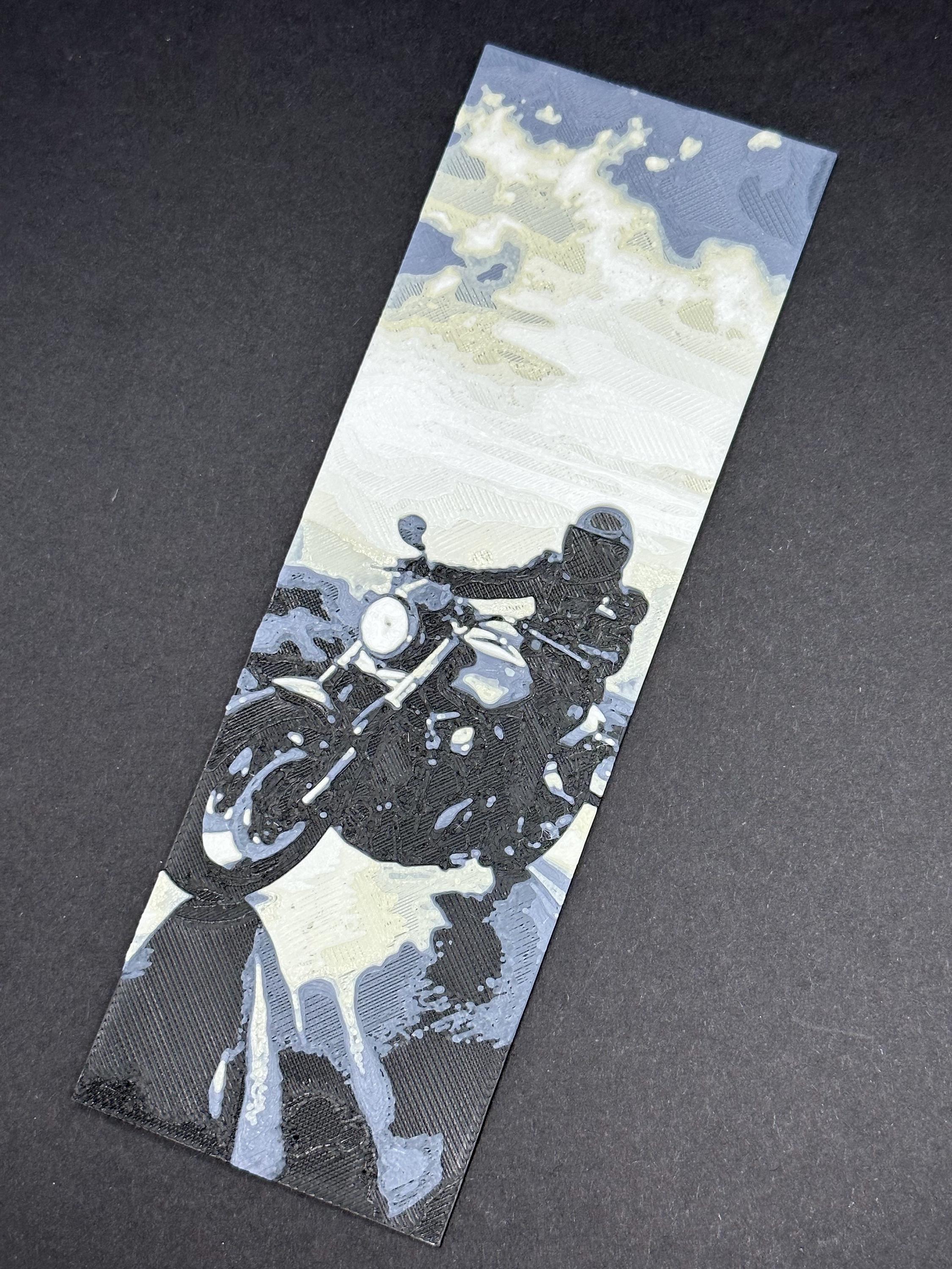 Hueforge 3d-printed Motorcycle Bookmark - Etsy