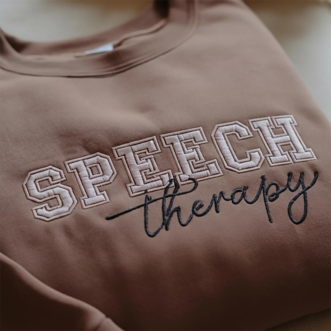 Speech Therapy Embroidered Sweatshirt, SLP Crewneck Shirt, Cozy ...
