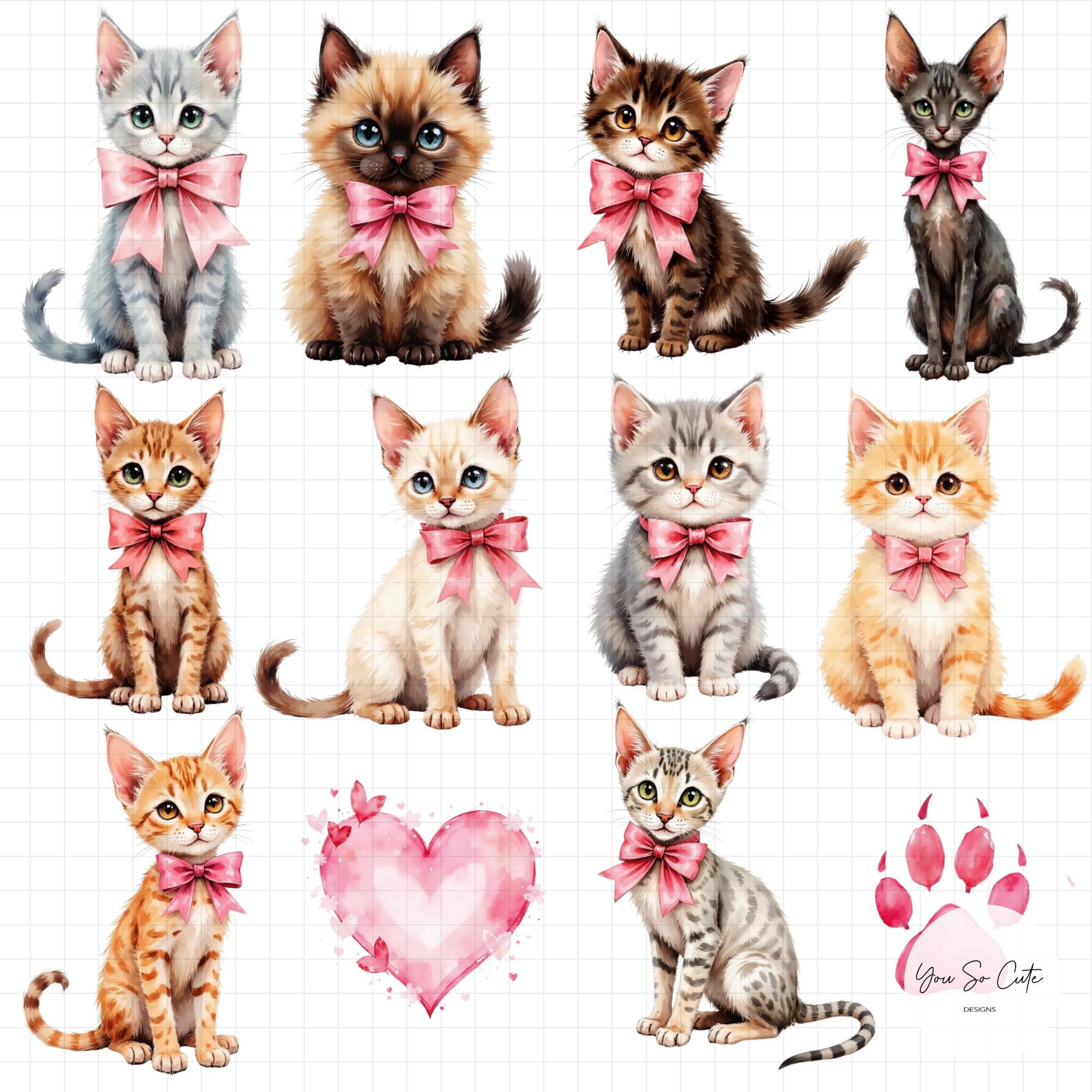 Kawaii Cute Little Love Cats Clipart – Fancycat, Classy Cat Lounge ...