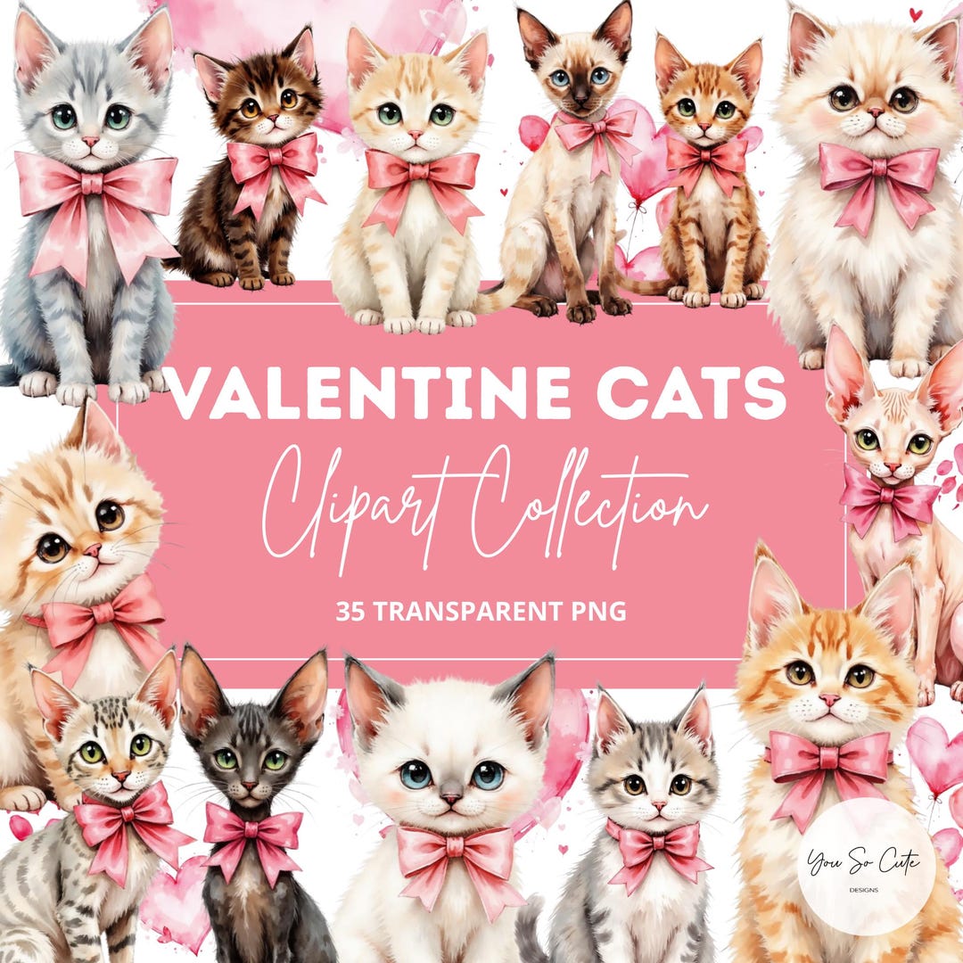 Kawaii Cute Little Love Cats Clipart – Fancycat, Classy Cat Lounge ...