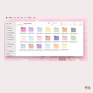 Gingham Pastel Desktop Folder Icons - Etsy
