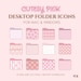Cutesy Pink Desktop Folder Icons for Mac & Windows (instant Download ...