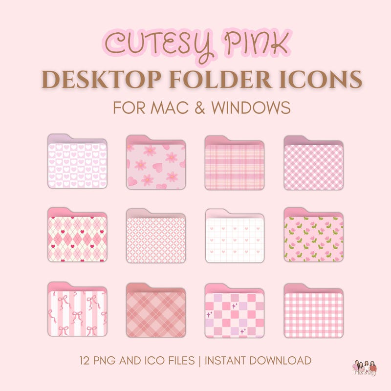 Coquette Desktop Folders - Etsy