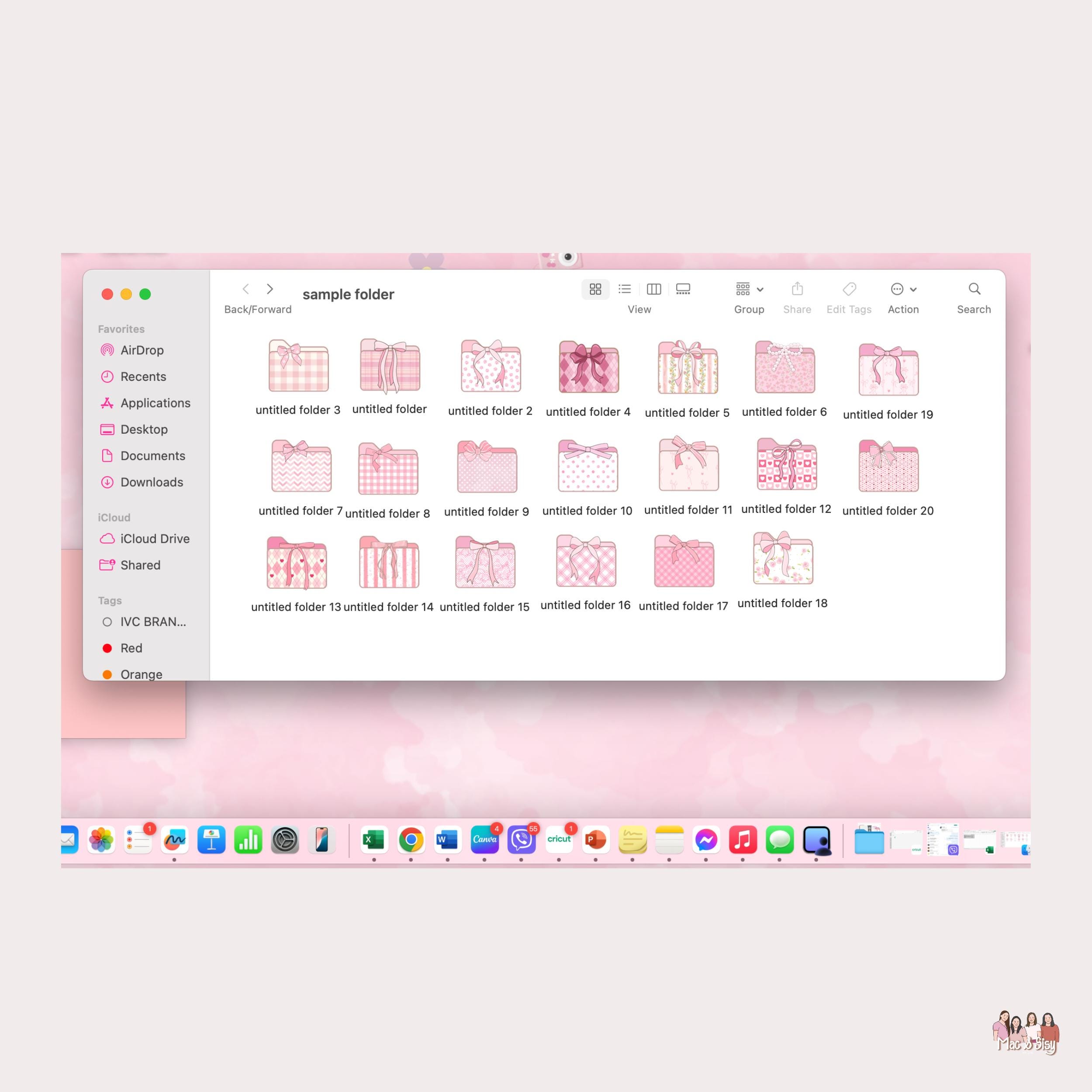 Coquette Desktop Folder Icons: Pink Bows (PNG & ICO) - Etsy