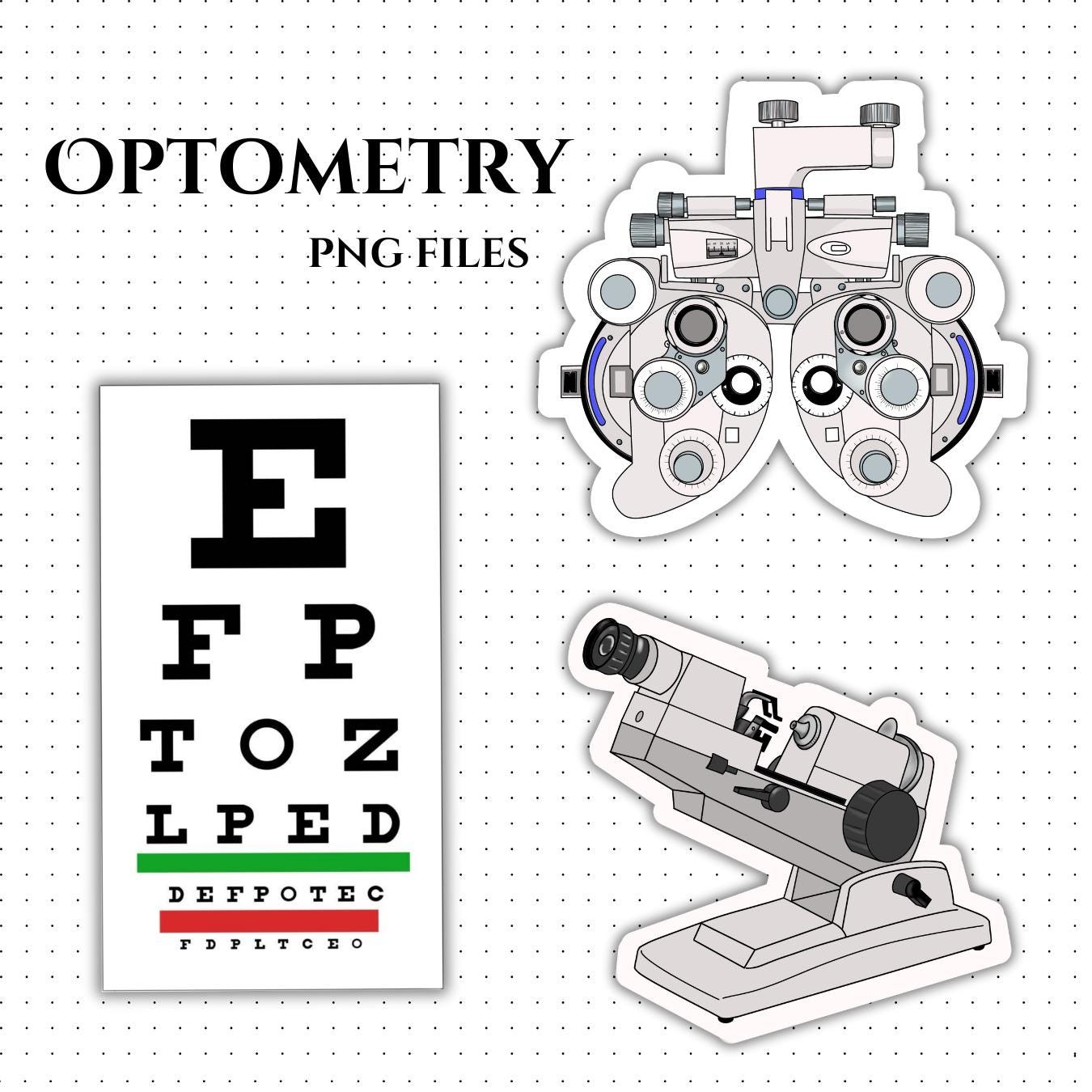 Optometry Digital Art for Stickers & Journals - PNG FILES - Etsy