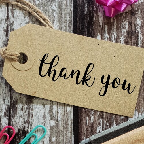 Thank You Script Wooden Rubber Ink Stamp Craft Stamps DIY - Etsy UK