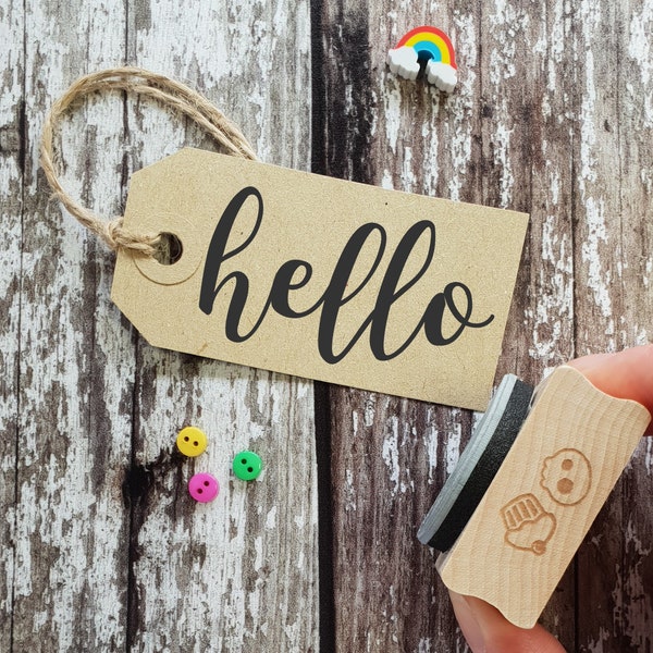 Hello Rubber Stamp - Etsy