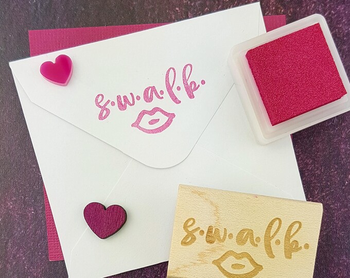 S.W.A.L.K. Rubber Stamp Packaging Stamp Valentines Stamper Snail Mail ...