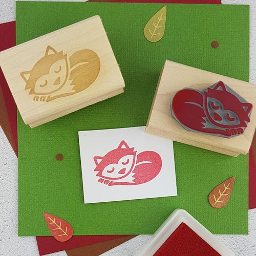 Train on Tracks Rubber Stamp Railway Stamp Woodland Tile | Etsy