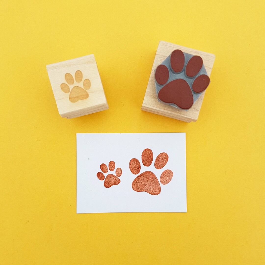 Pair of Paws Rubber Stamps - Dog Paw Rubber Stamp - Cat Paw Rubber ...