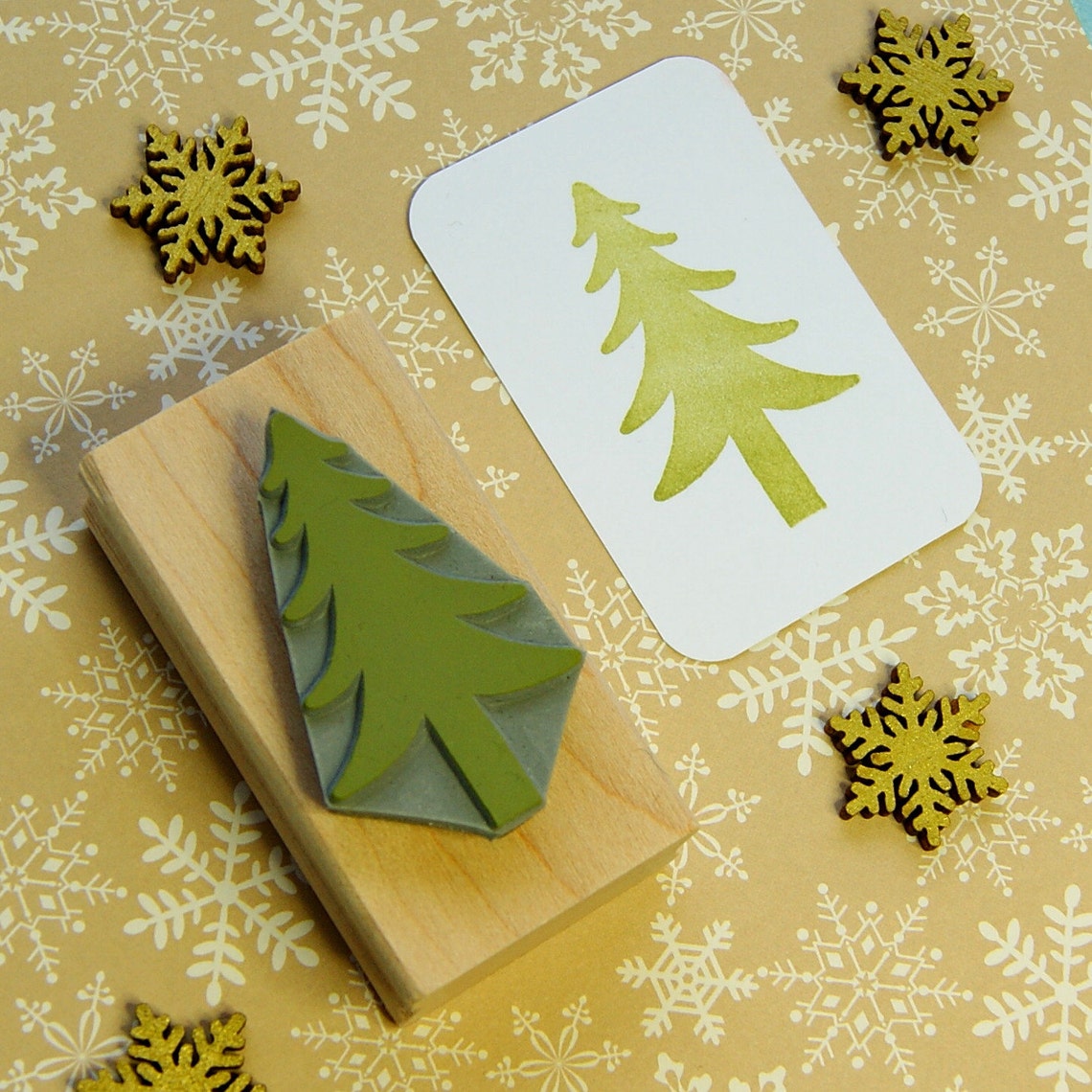 Christmas Tree Rubber Stamp - Tree Stamper - Stocking Stuffer Filler ...