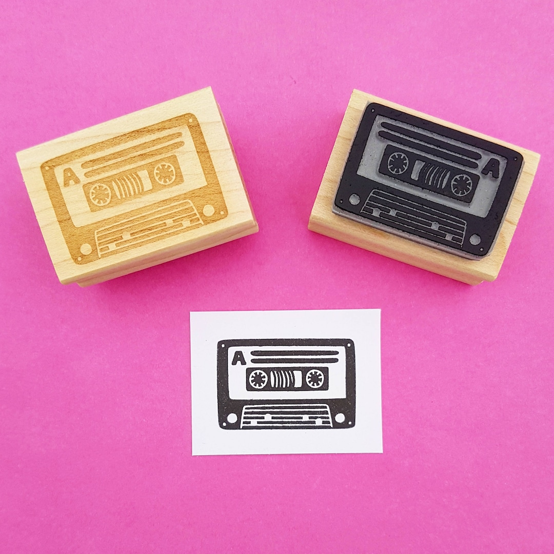 Cassette Rubber Stamp - Music Stamper - Gift Music Lover - Retro Gift ...