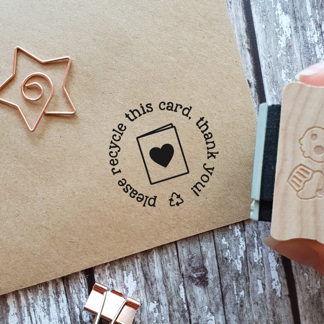 Please Recycle Card Rubber Stamp - Etsy