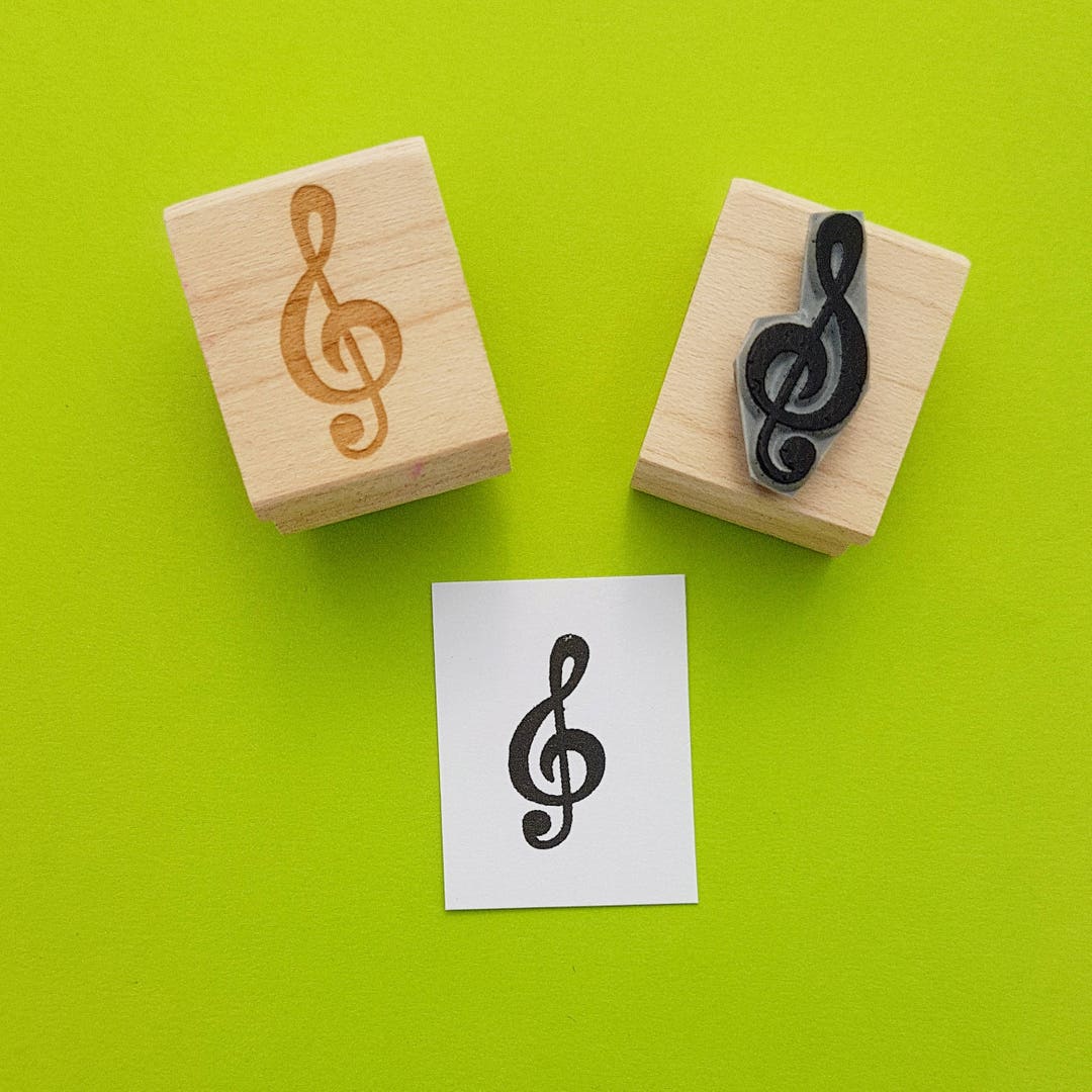 Treble Clef Music Mini Rubber Stamp - Etsy