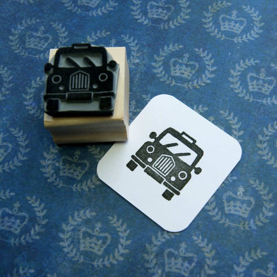 Mini Black Taxi Cab Rubber Stamp - Car Rubber Stamp - London Rubber ...