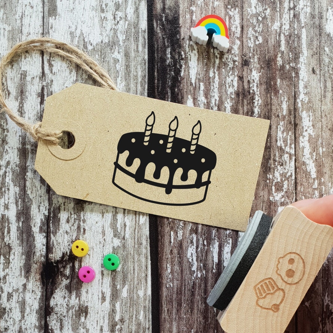 Birthday Cake Rubber Stamp - Cake Stamper - Gift for Baker - Baking ...