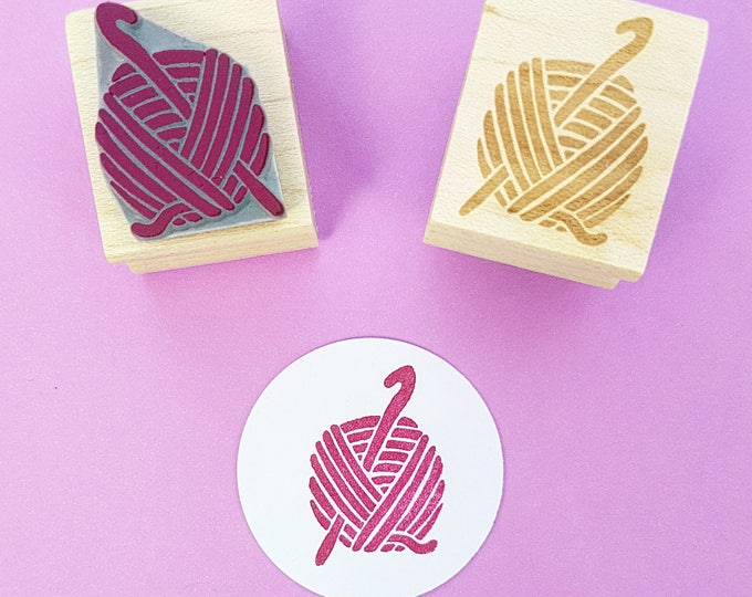 Crochet Ball and Hook Rubber Stamp - Craft Stamper - Scrapbooking ...