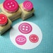 Sweet Three Button Set of 3 Rubber Stamps - Button Gift - Gift for ...