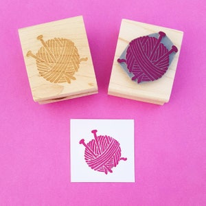 Wool and Needles Rubber Stamp Knitting Stamp Knit Stamper - Etsy