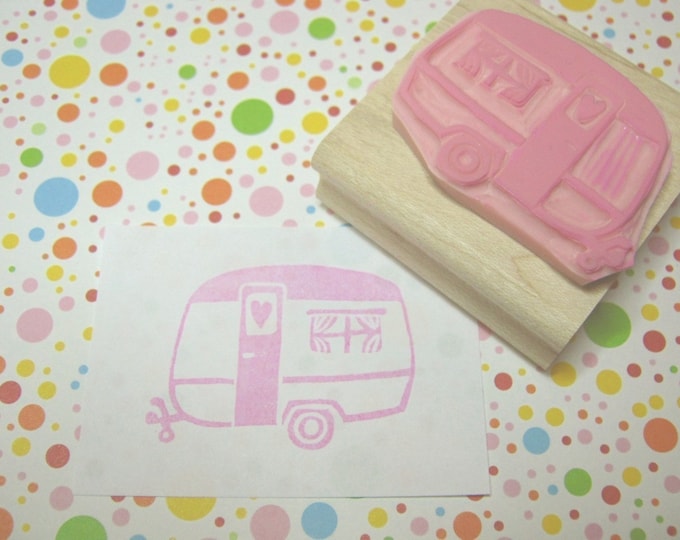 Trailer Stamp Little Caravan of Love Rubber Stamp Caravan - Etsy