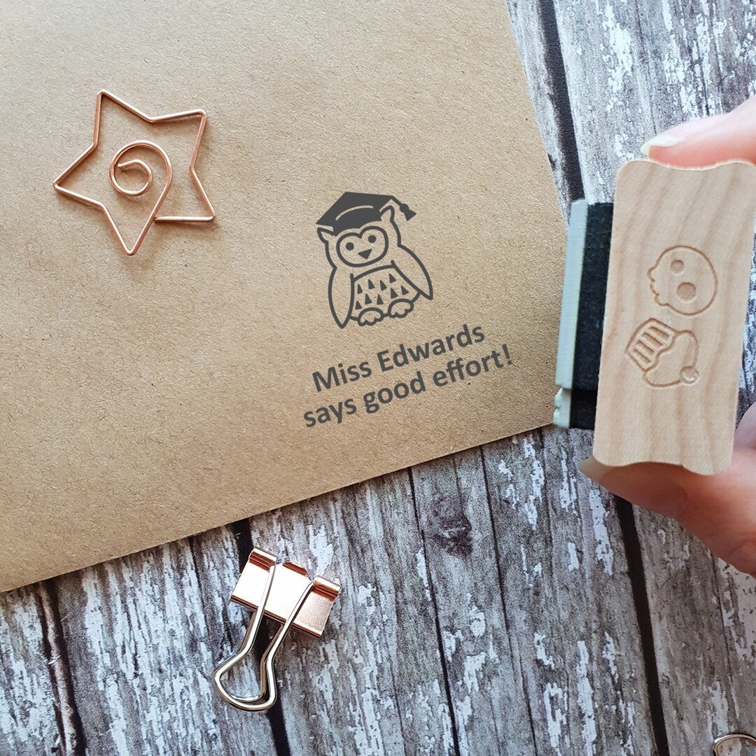 Personalised Owl Teacher Rubber Stamp - Personalized Teacher Stamper ...