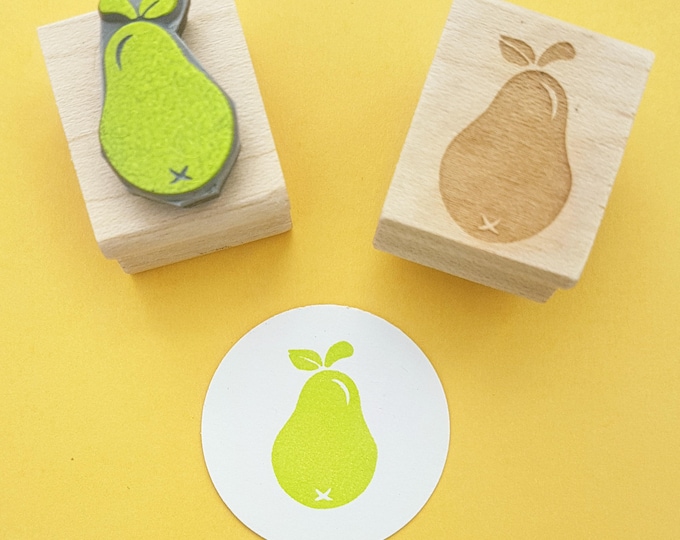 Small Pear Rubber Stamp Pear Fruit Stamper Baking Supplies Gift for ...