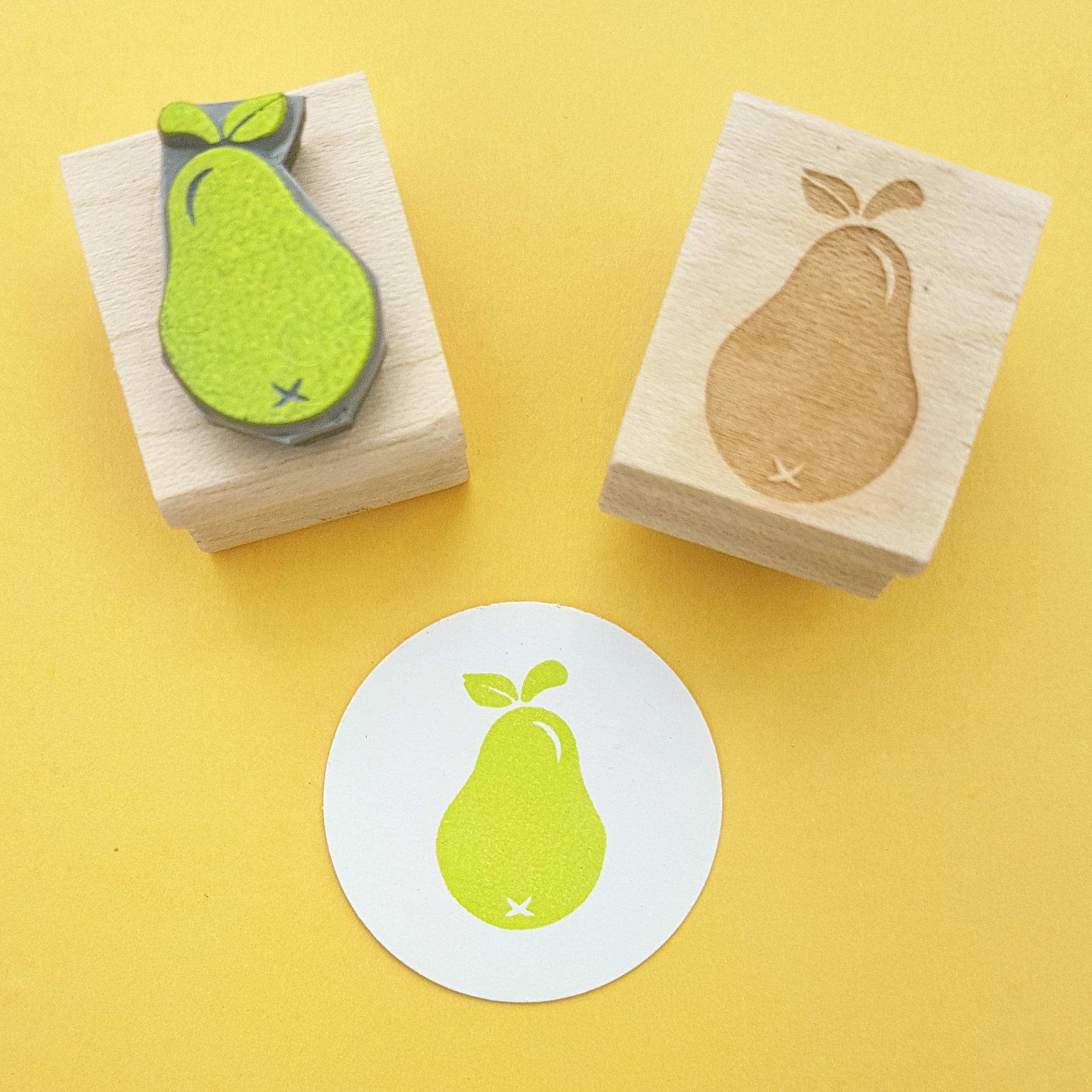 Small Pear Rubber Stamp - Pear Fruit Stamper - Baking Supplies - Gift ...