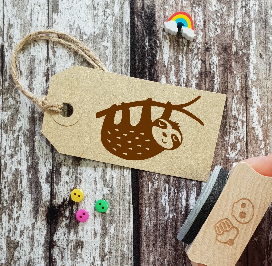 Sloth Rubber Stamp - Etsy
