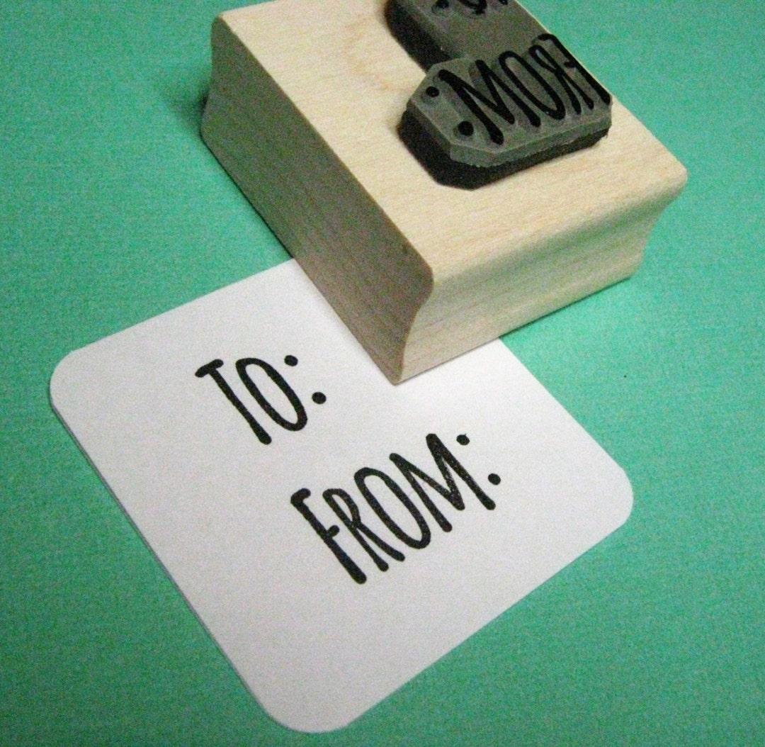 To From Rubber Stamp - Skinny Font Sentiment Stamper - Gift Tags - Gift ...